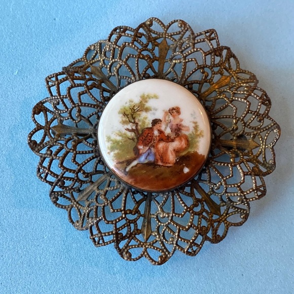Jewelry | Vintage Victorian Style Courting Couple Brooch Pin | Poshmark